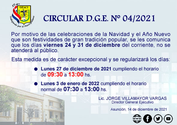 Circular D.G.E. Nº 04/2021 - OPACI
