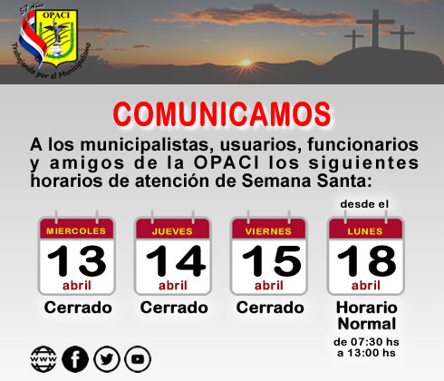 Comunicado de Semana Santa - OPACI
