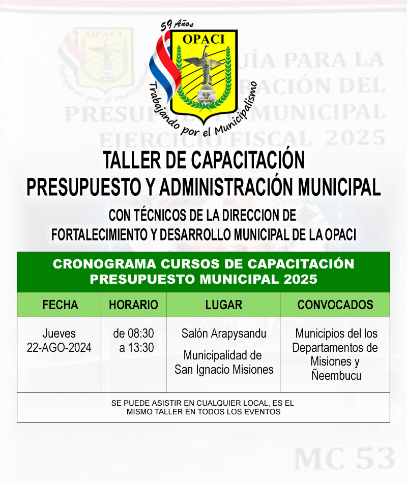 Séptima Jornada de Capacitación Presupuesto Municipal 2025 - OPACI